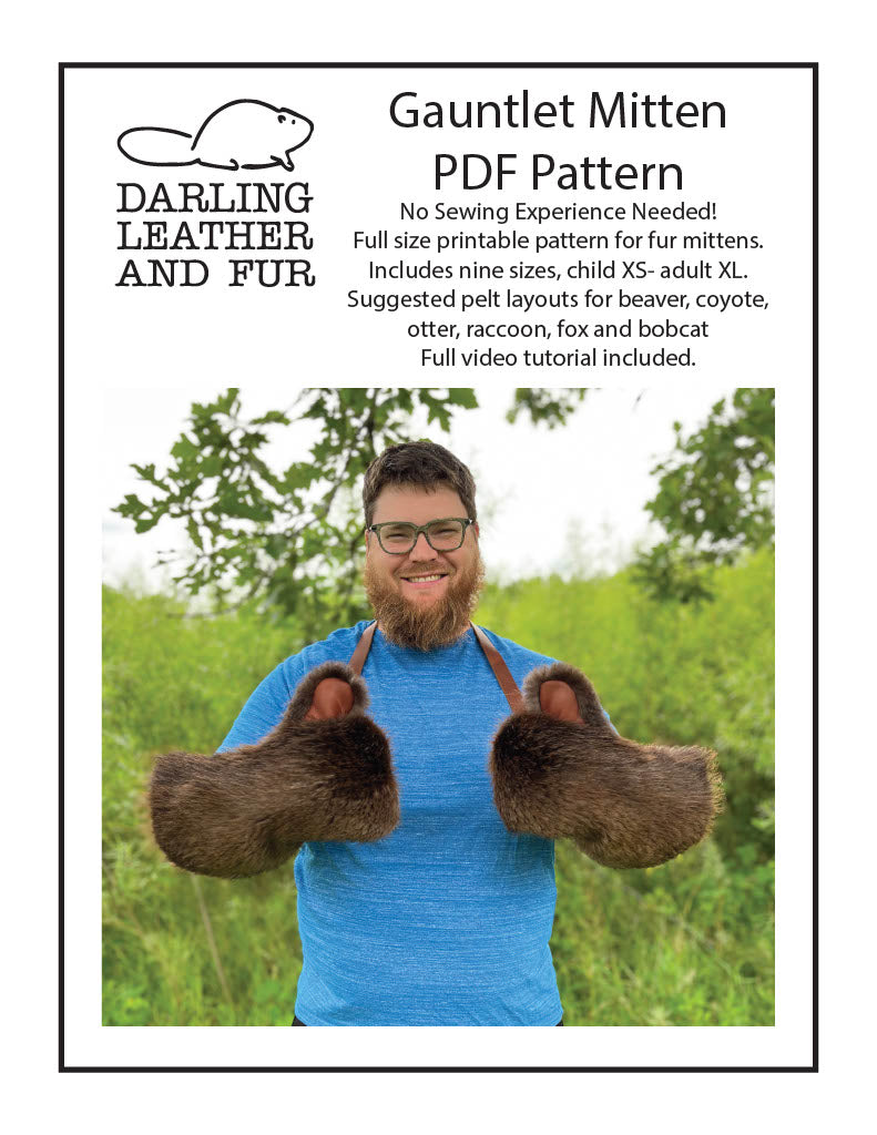 PDF Fur Gauntlet Mitten Pattern and Video Tutorial – Darling Leather ...