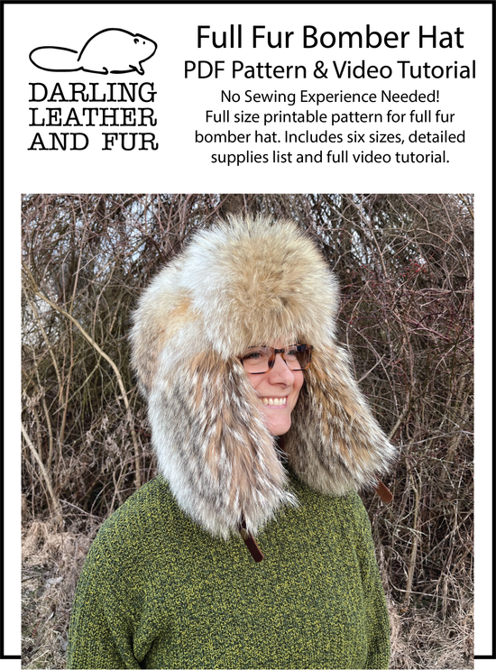 PDF Full Fur Bomber Hat Pattern & Video Tutorial – Darling Leather And Fur LLC