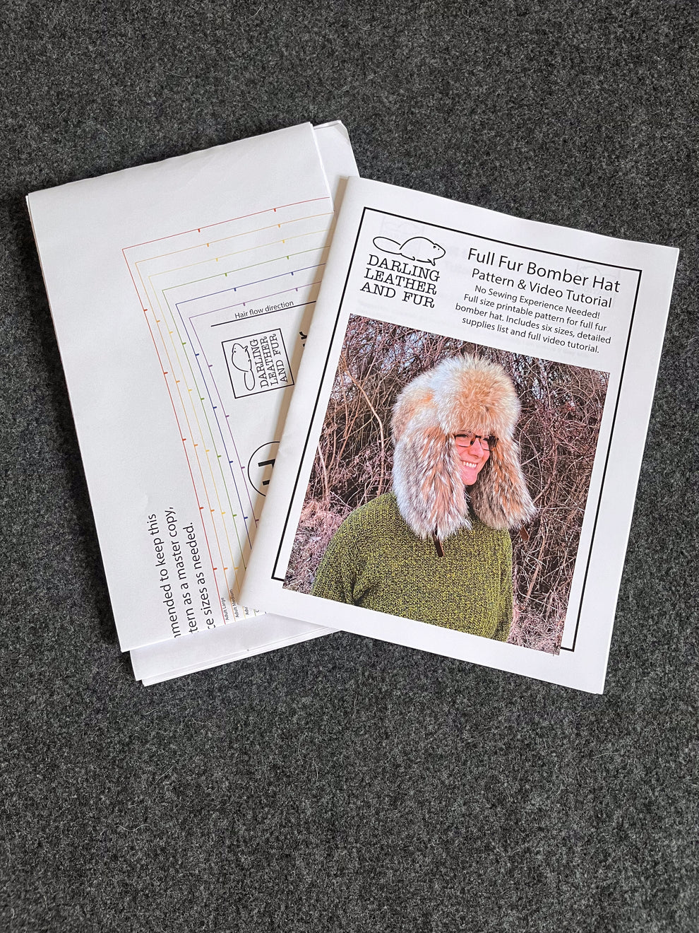 *PRINTED PATTERN* Full Fur Bomber Hat Pattern & Video Tutorial ...